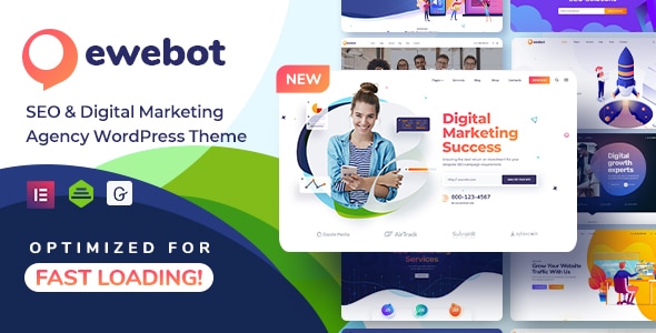 Ewebot Theme GPL V3.1.7 | SEO Marketing & Digital Agency + Tutorial